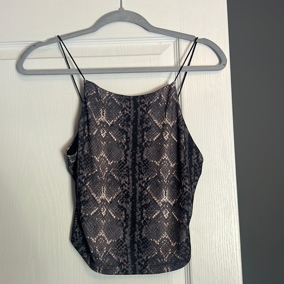 Urban Outfitters | Tops | Urban Outfitters Open Back Snake Skin Top ...